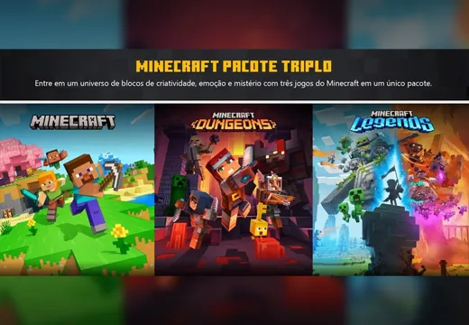 Minecraft Pacote Triplo - Xbox One e Series X|S - Minecraft Pacote ...